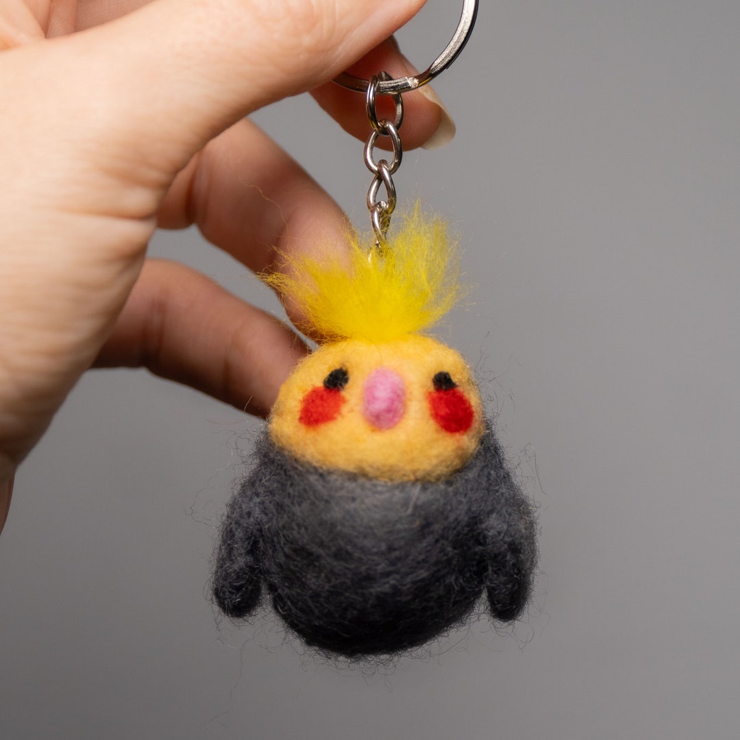 Cockatiel Handmade Needle Felt Keychain - Etsy