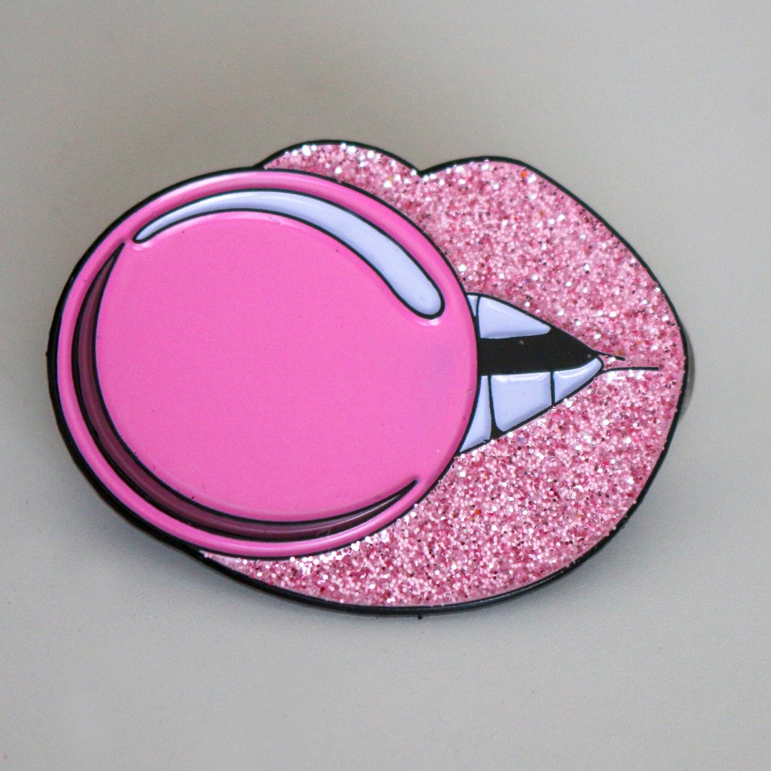 Bubble Gum Lip Pin - Metal Enamel Pin - Lapel Pin - Lip Brooch - Lapel ...