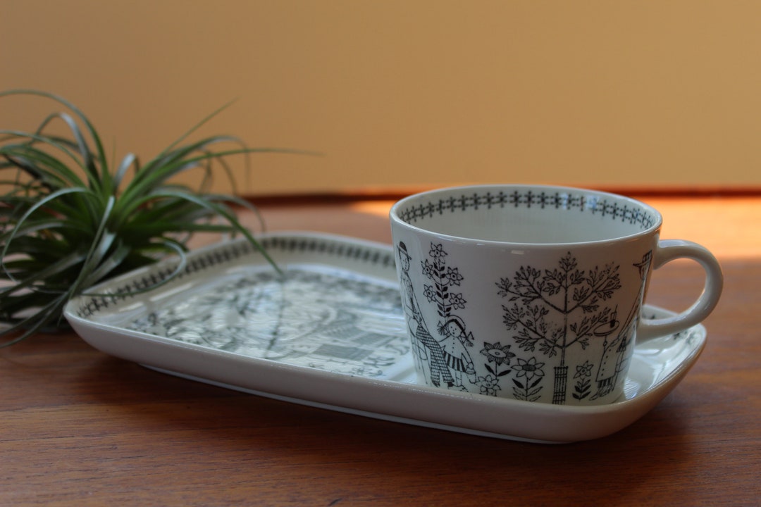 Arabia Finland Emilia Cup and Snack Plate - Etsy