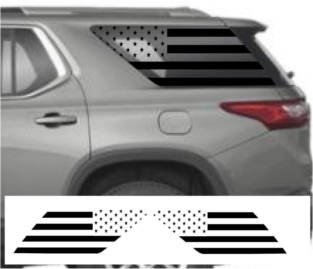Kit of 2 USA Flag Decal Rear Windows Fits Chevy Traverse 2018-2021 Side ...