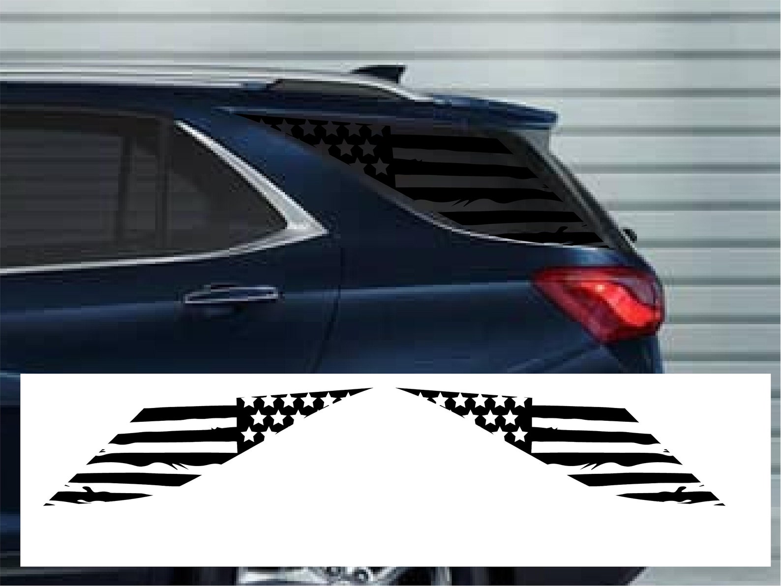Kit of 2 USA Distressed Flag Decals Fit Rear Windows Chevy Equinox 2018 ...