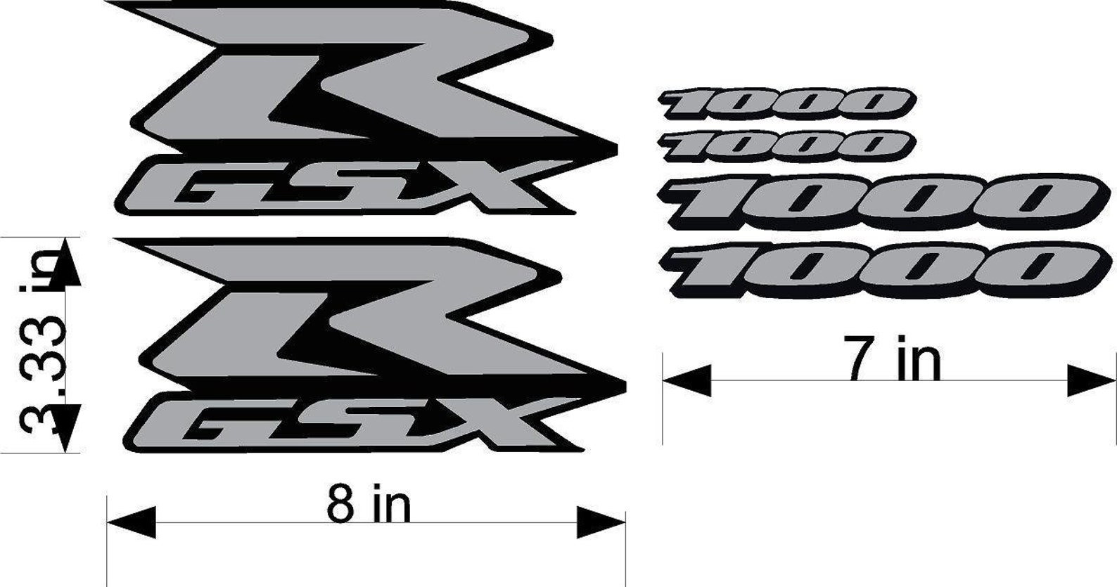 Set of 6 Suzuki Decal 8 GSXR 600 750 Motorcycle 1000 | Etsy