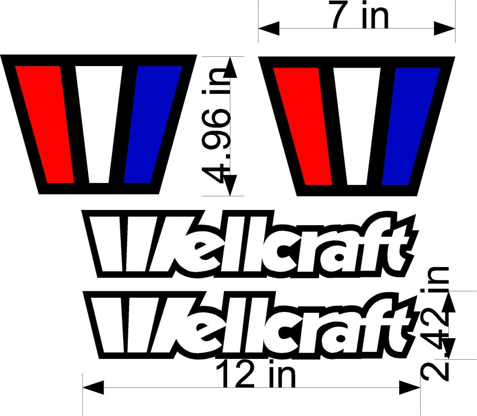 Set of 4 Wellcraft Boat Decals | Etsy