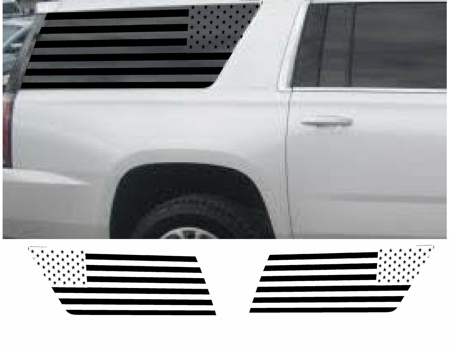 Kit of 2 USA Flag Decal Rear Windows GMC Yukon XL 2015-2020 Side ...