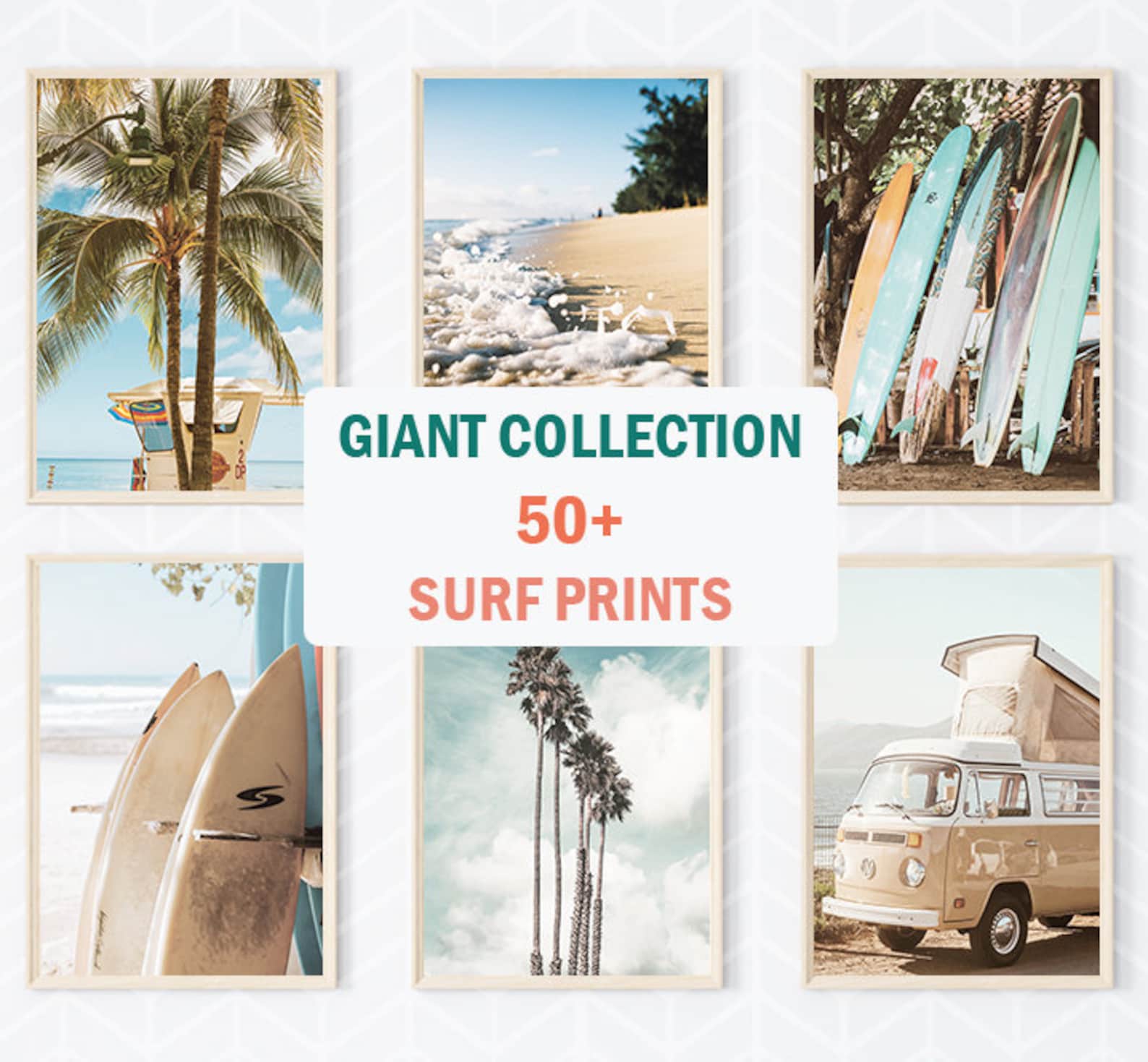 Coastal Surf Art Prints, Beach Photography Set (digital Download) - Etsy