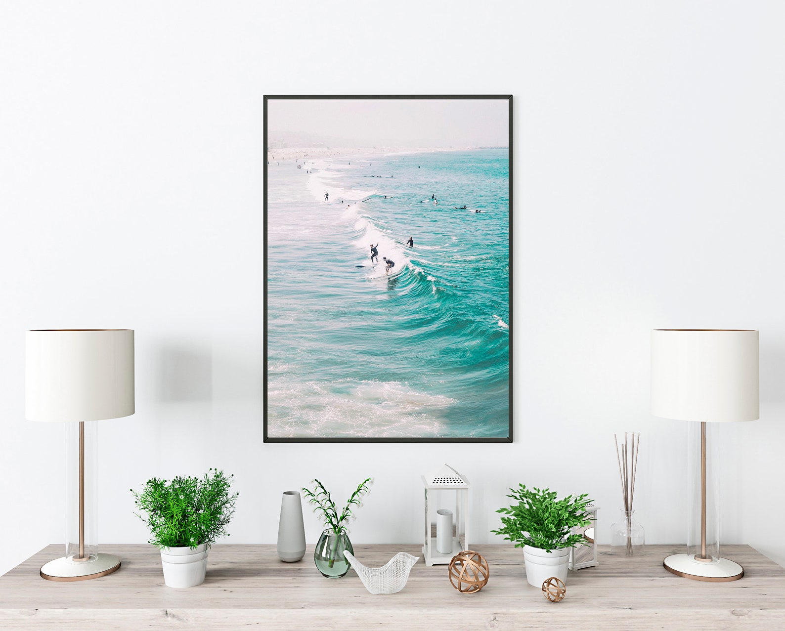 Surfer Wall Art Print Surfing Poster Coastal Print Surf - Etsy