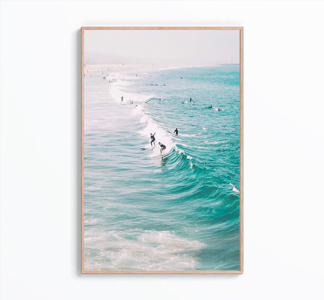 Surfer Wall Art Print, Surfing Poster, Coastal Print, Surf Printable ...