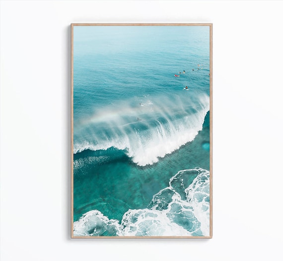 Ocean Wave Wall Art Surf Wave Poster Surfing Print Coastal | Etsy