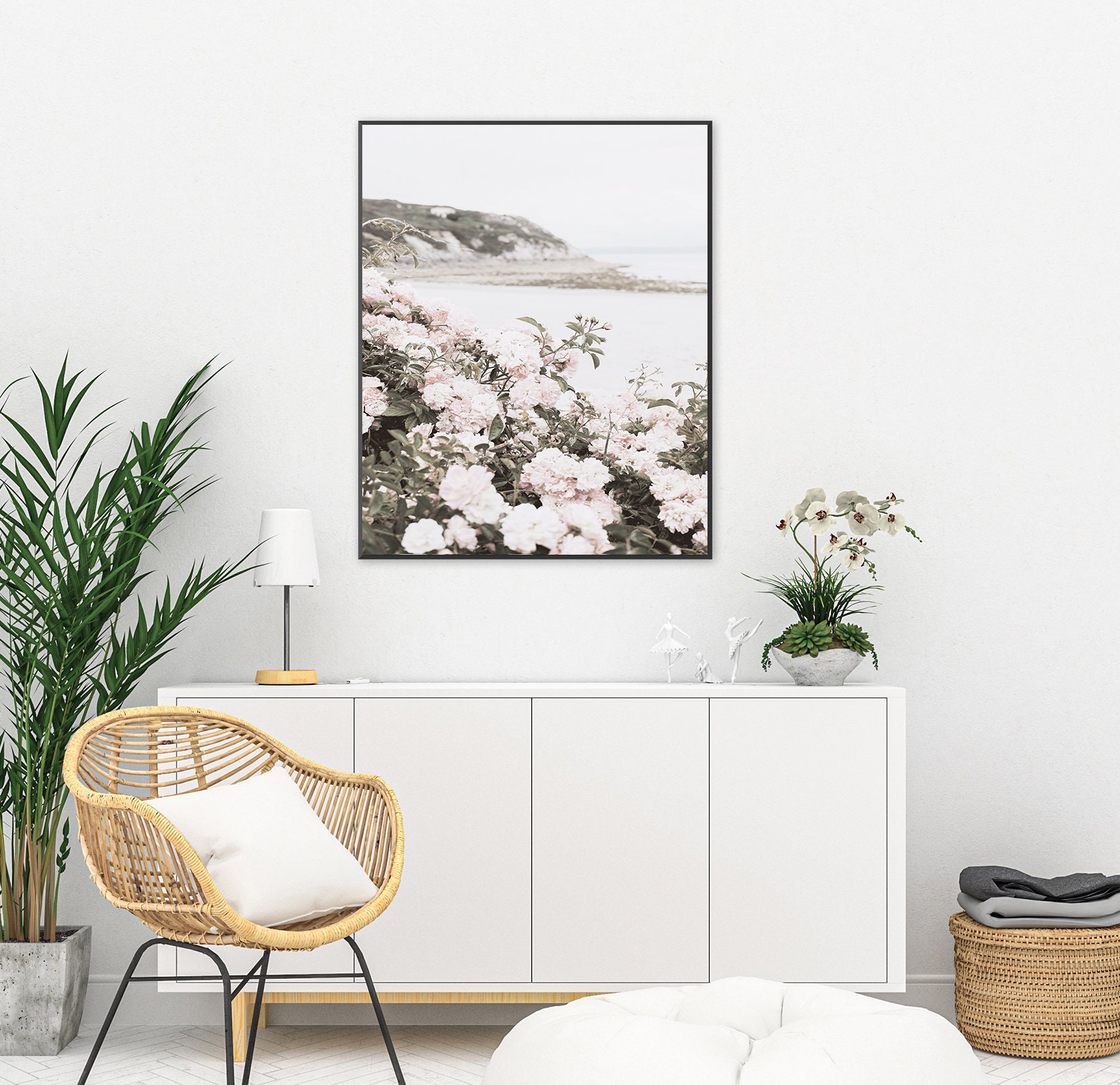 Coastal Flower Wall Art, Beach Flower Print, Beach Floral Decor, Beach ...