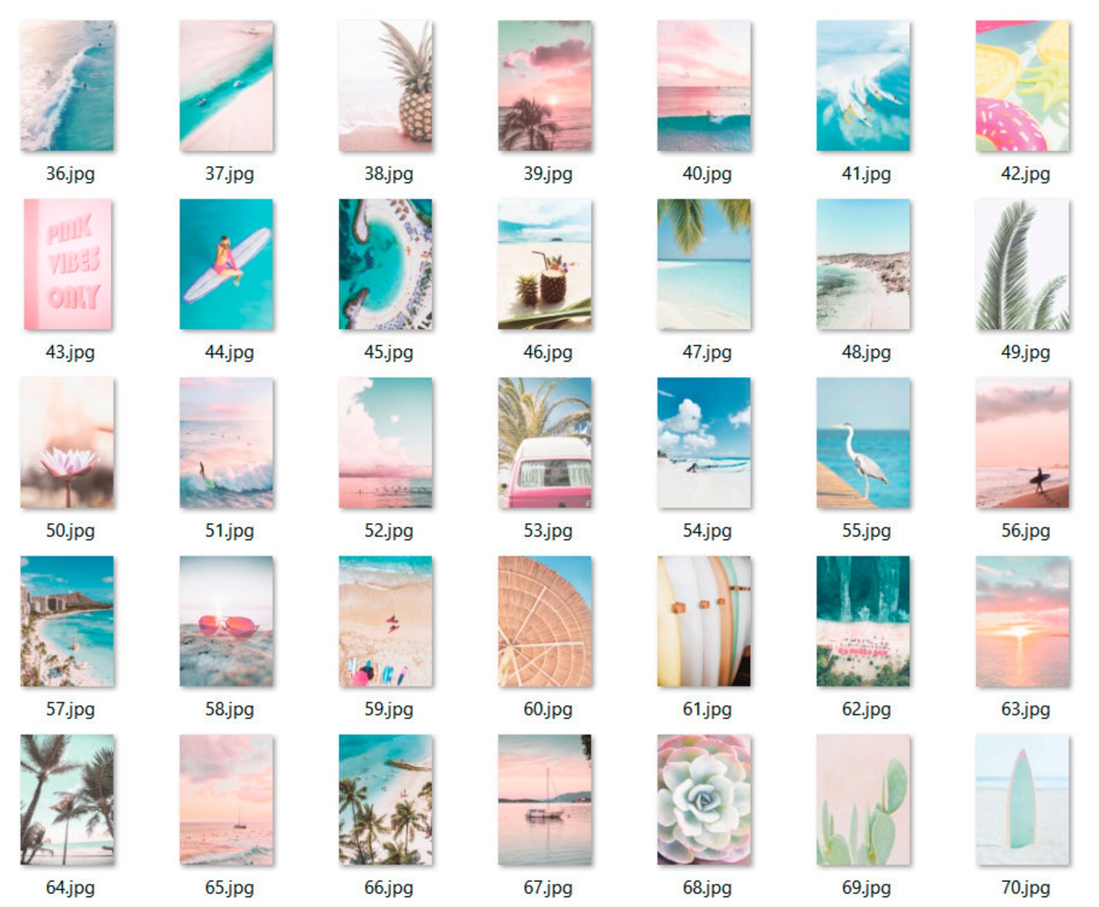 Set of 100 Tropical Beach Prints Wall Art Beach Poster - Etsy