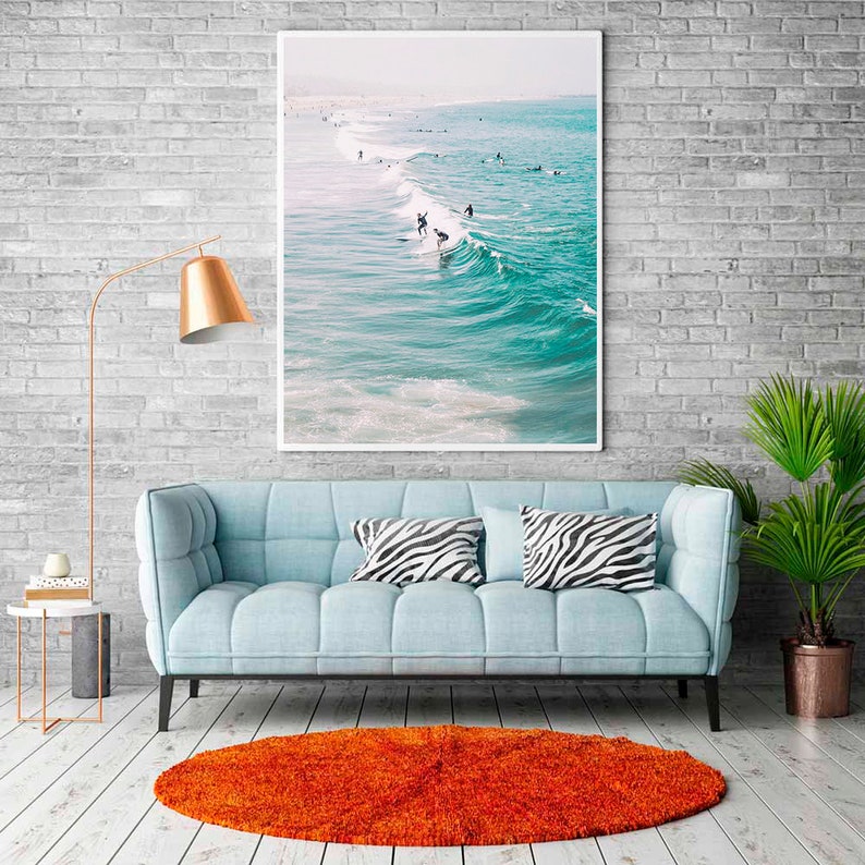 Surfer Wall Art Print Surfing Poster Coastal Print Surf - Etsy