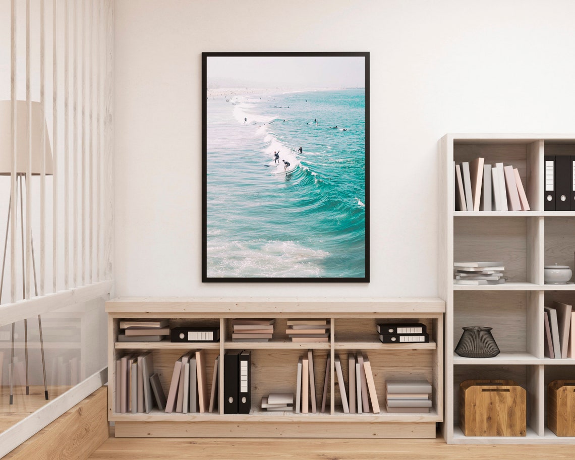 Surfer Wall Art Print Surfing Poster Coastal Print Surf - Etsy