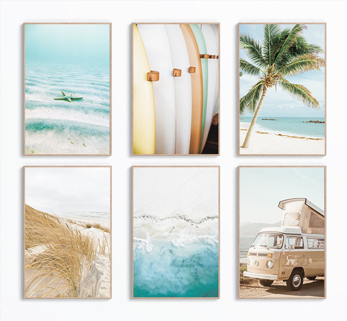 Beach Prints Set of 6 Prints Beach Wall Art Neutral Beach - Etsy