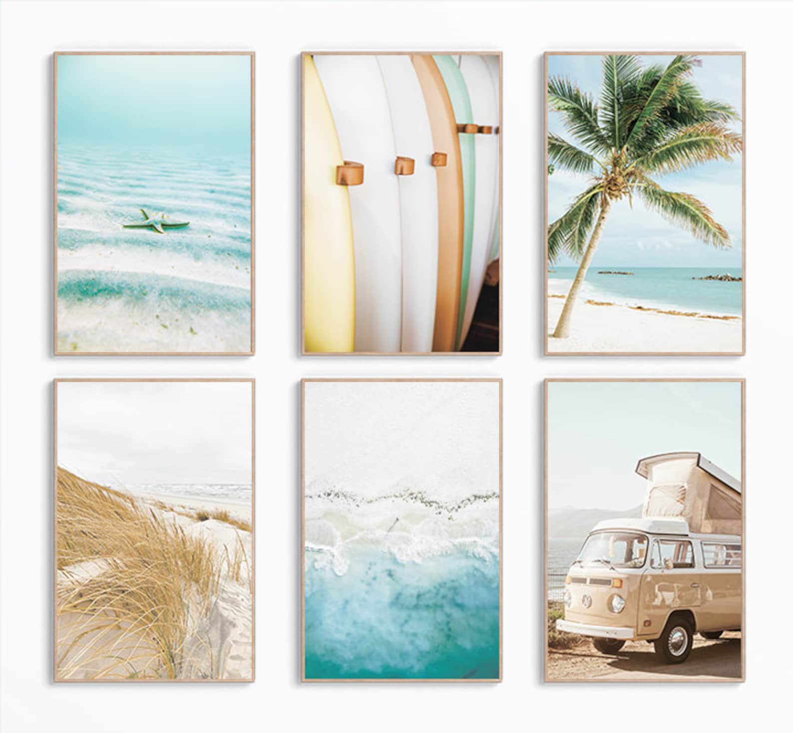 Beach Prints Set of 6 Prints Beach Wall Art Neutral Beach | Etsy