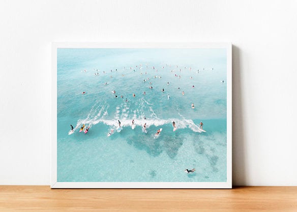 Aerial Surfing Printable Wall Art Aerial Photography Surfers - Etsy
