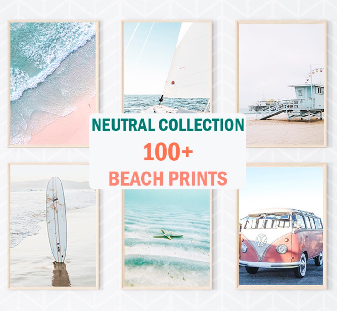 Set of 100+ Beach Printable Wall Art, Coastal Prints, Aerial Print ...