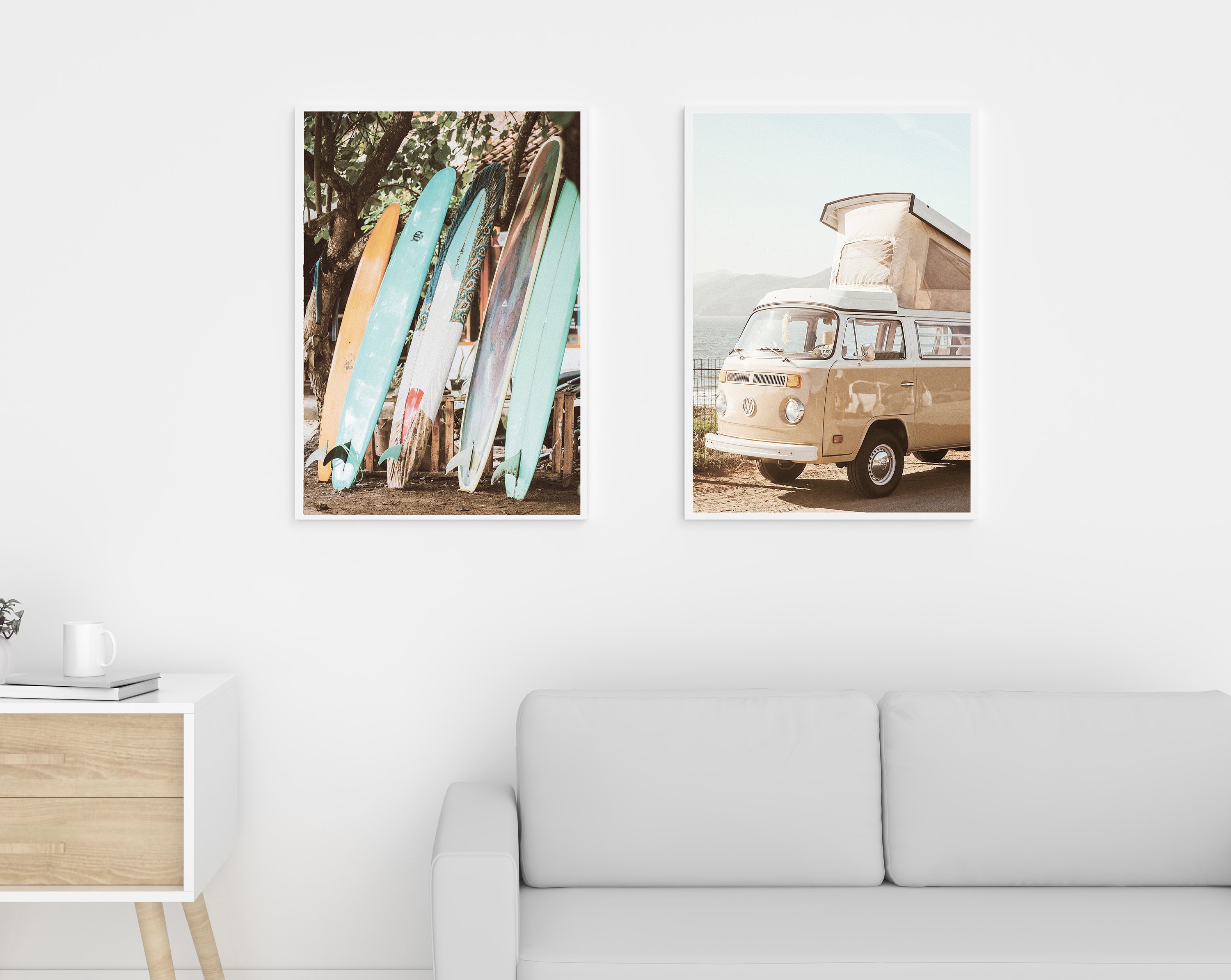 Set of 6 Tropical Prints, Surf Wall Art Set, Beach Photo, Turtle Print ...