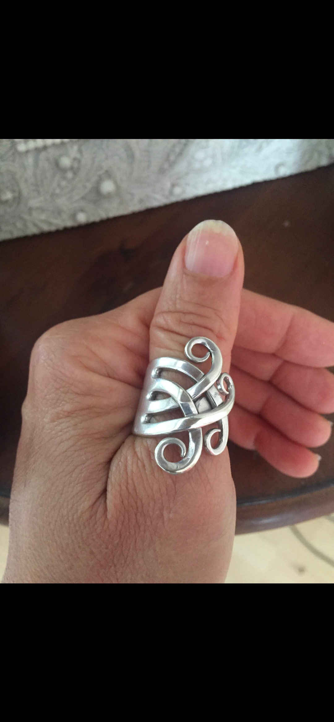 Exquisite Celtic Fork Ring-sterling Silver- Size 6,7,8,9,10 - Etsy