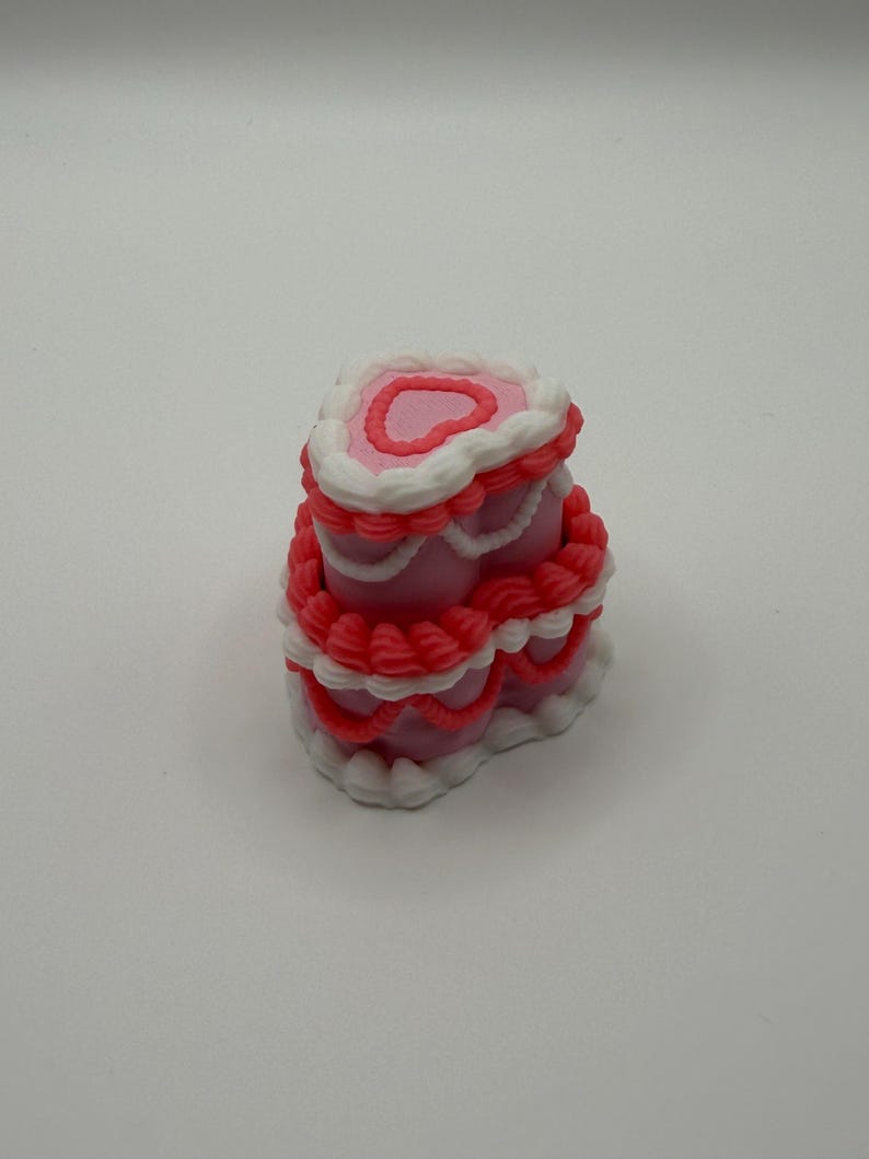 3D Printed Pink Tiered Cake - PLA Clicker Toy - Etsy