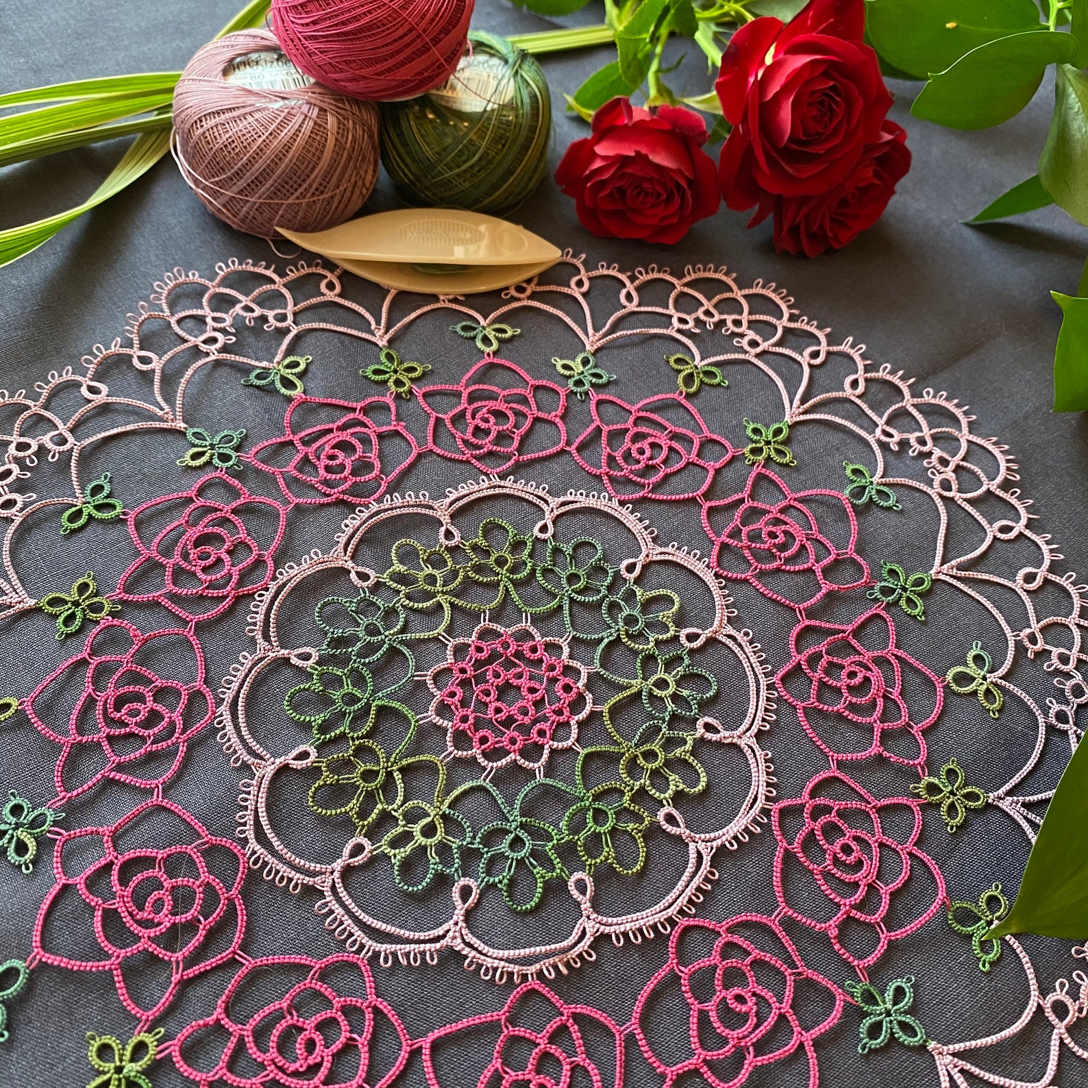 Tatting Pattern Rose Doily PDF File Downlode - Etsy