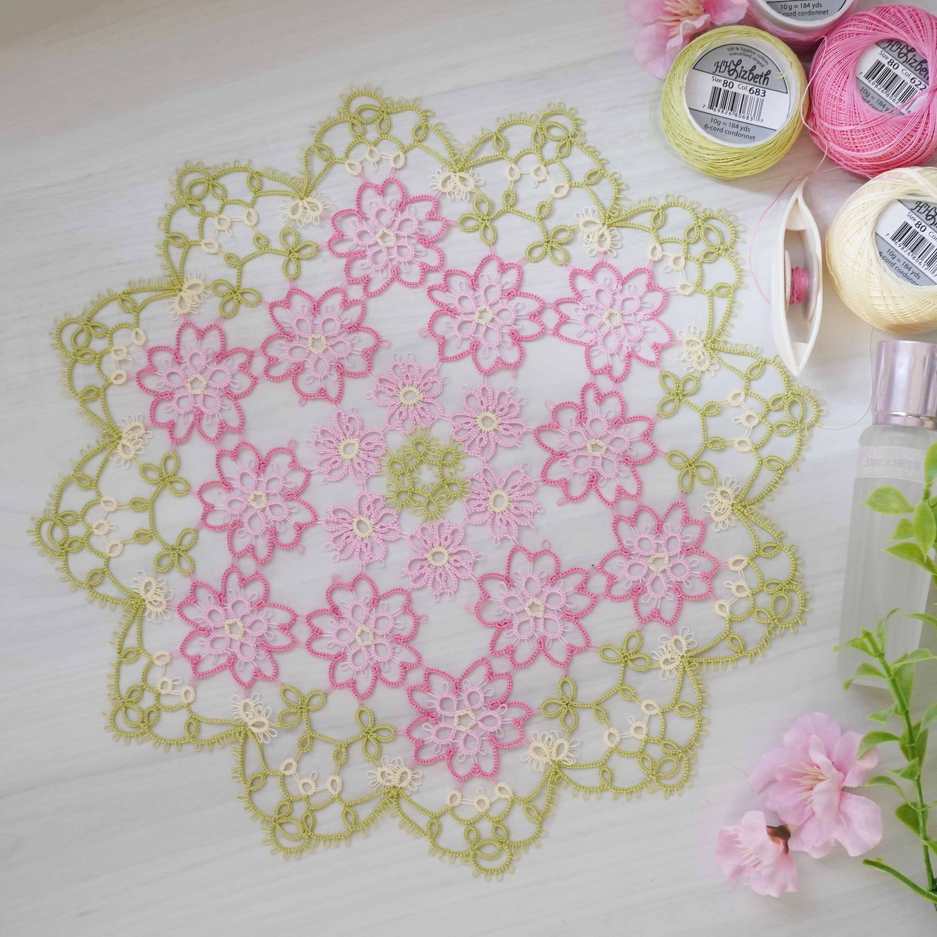 Tatting Lace Pattern Sakura Full Blooming Doily[pdf File Downlode] - Etsy