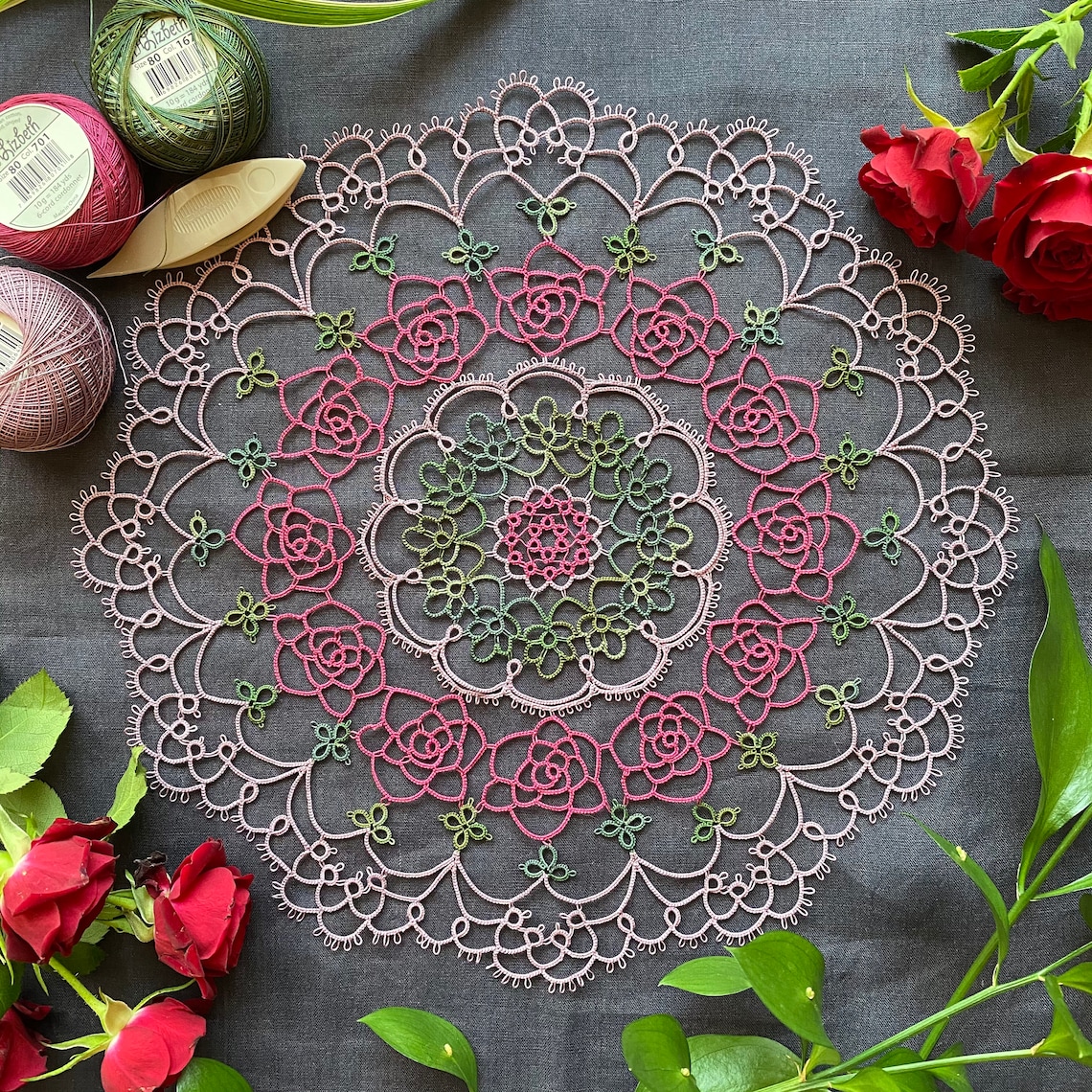 Tatting Pattern Rose Doily [PDF File Downlode] - Etsy