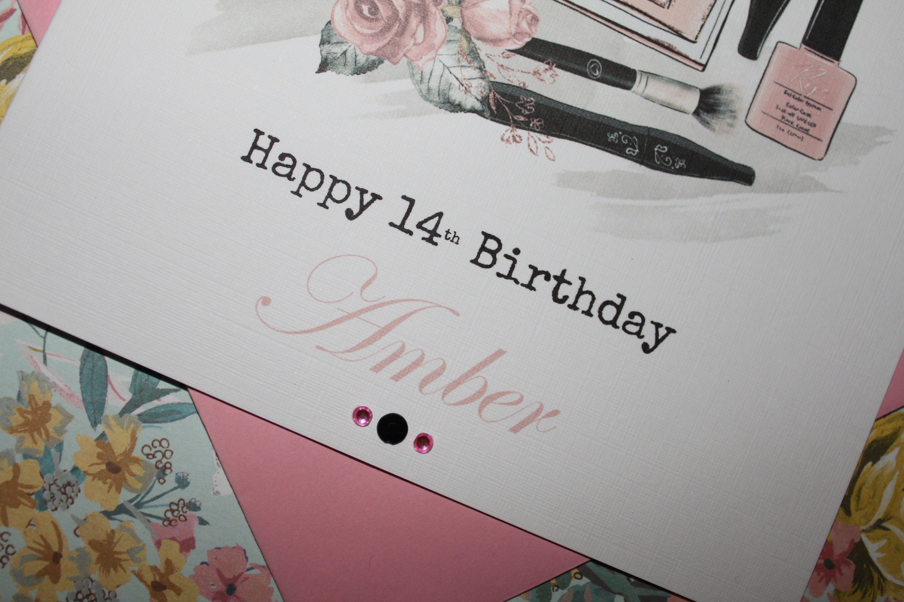Handmade Personalised Girly Make Up Teen Birthday Card | Etsy