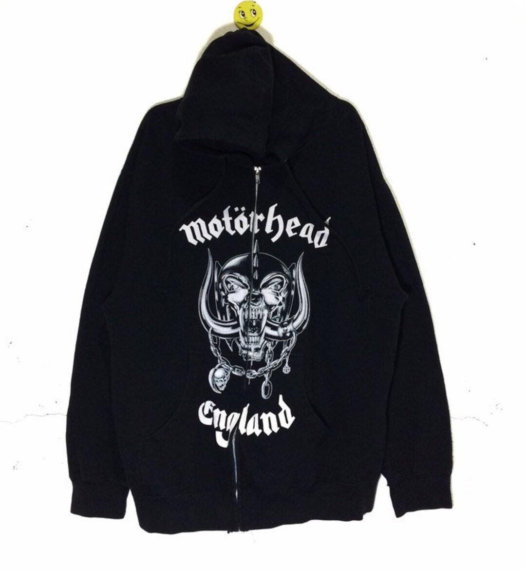 Rare Vintage MOTORHEAD England Hoodie Jacket Crewneck Vtg Rock Metal ...