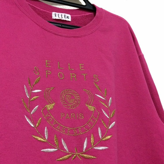 Rare!!! Vintage ELLE homme paris Big Logo Embroidery … - Gem