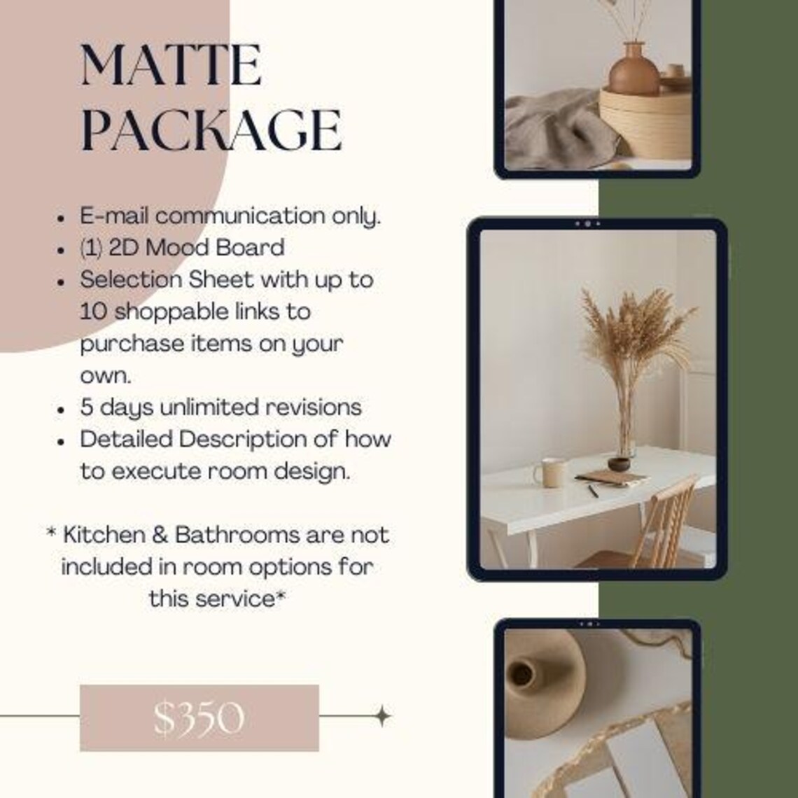 Virtual Interior Design | Custom Room Design | Matte Package - Etsy