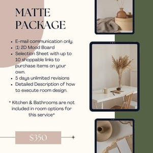 Virtual Interior Design | Custom Room Design | Matte Package - Etsy