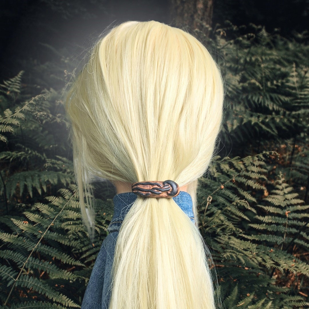 Wooden Jellyfish Hair Clip, Nut Wood Carving, Haicare Braid Holder ...