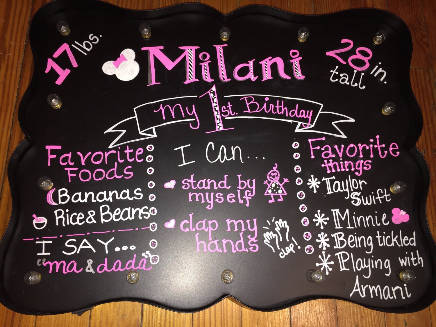 HANDWRITTEN Milestone Board-baby Milestone Chalkboard-birthday Poster ...