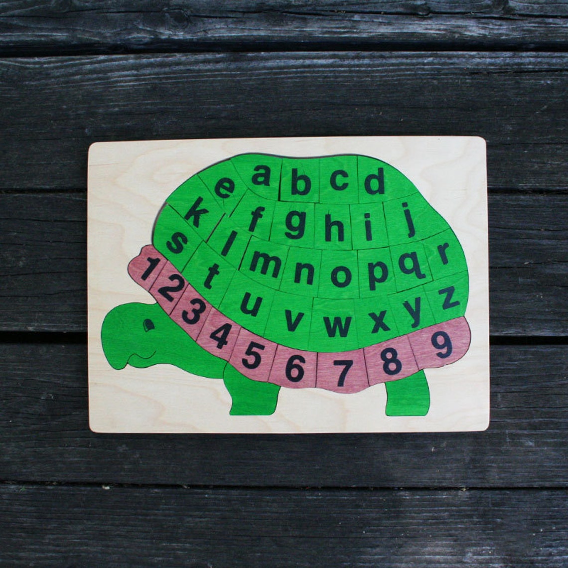 Turtle Wooden Puzzle, Educational Wooden Puzzle, Handmade, Wooden ...