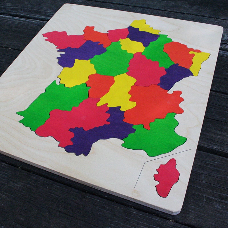 France Wooden Map Puzzle, Handmade, Wooden Name Jigsaw Puzzles - Etsy