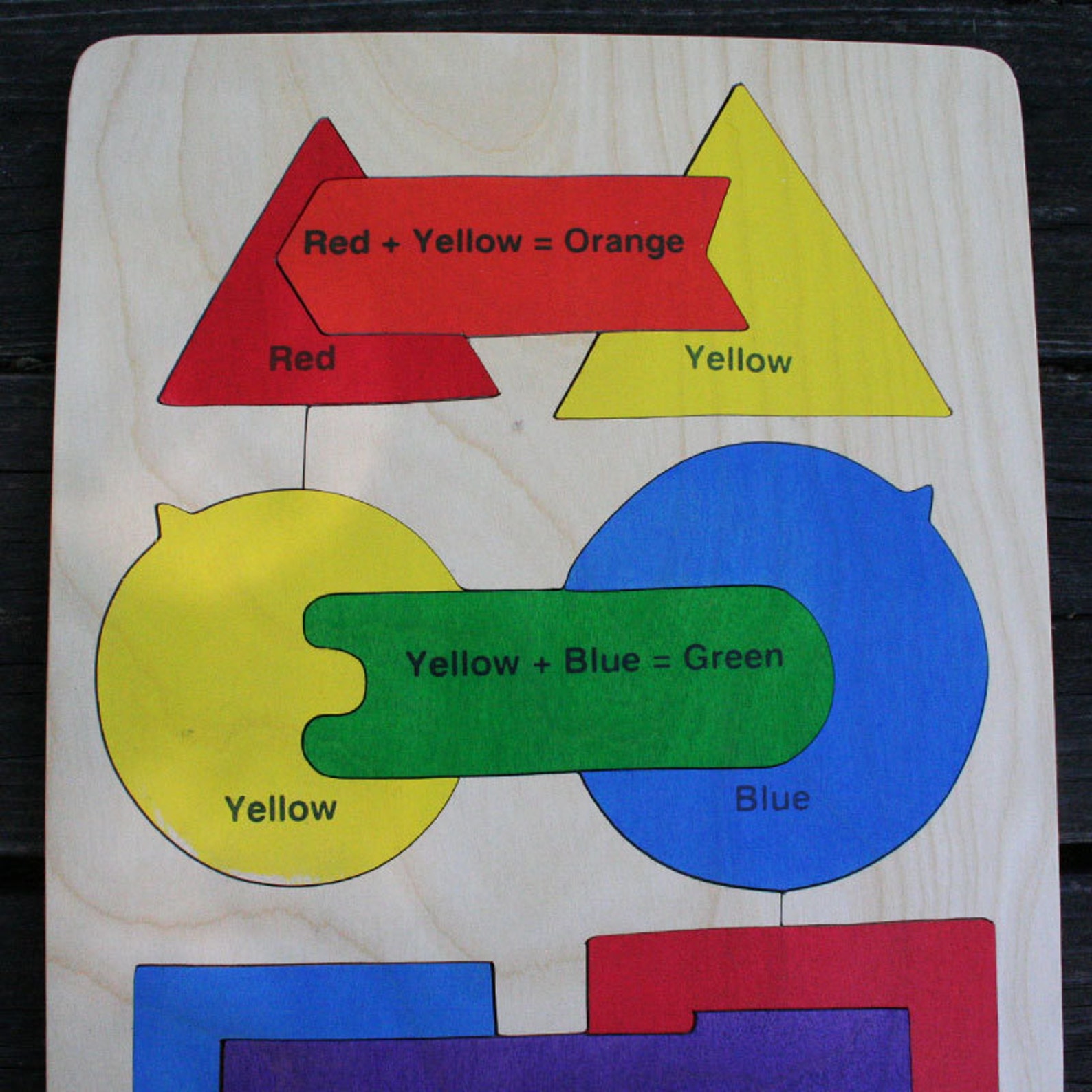 Colors Wooden Puzzle, Educational Wooden Puzzle, Handmade, Wooden Name ...