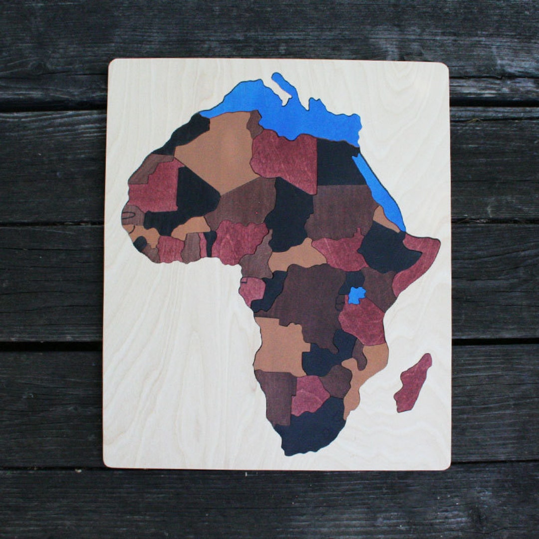 Africa Wooden Map Puzzle, Handmade, Wooden Name Jigsaw Puzzles - Etsy