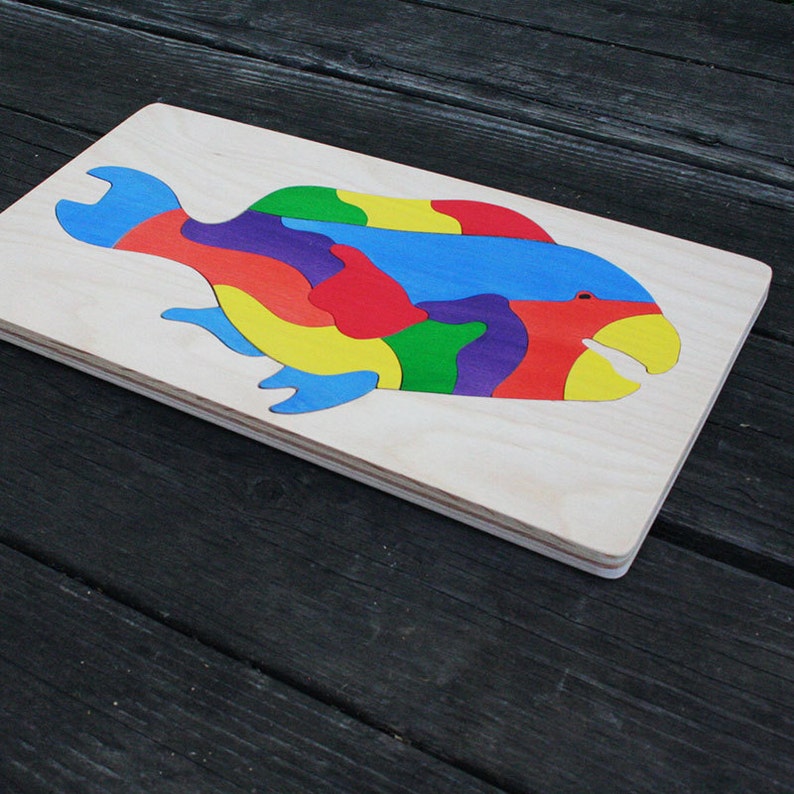 Parrot Fish Picture Puzzles, Fish Picture Puzzles, Handmade, Wooden ...