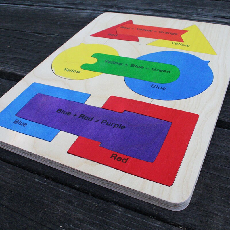 Colors Wooden Puzzle, Educational Wooden Puzzle, Handmade, Wooden Name ...