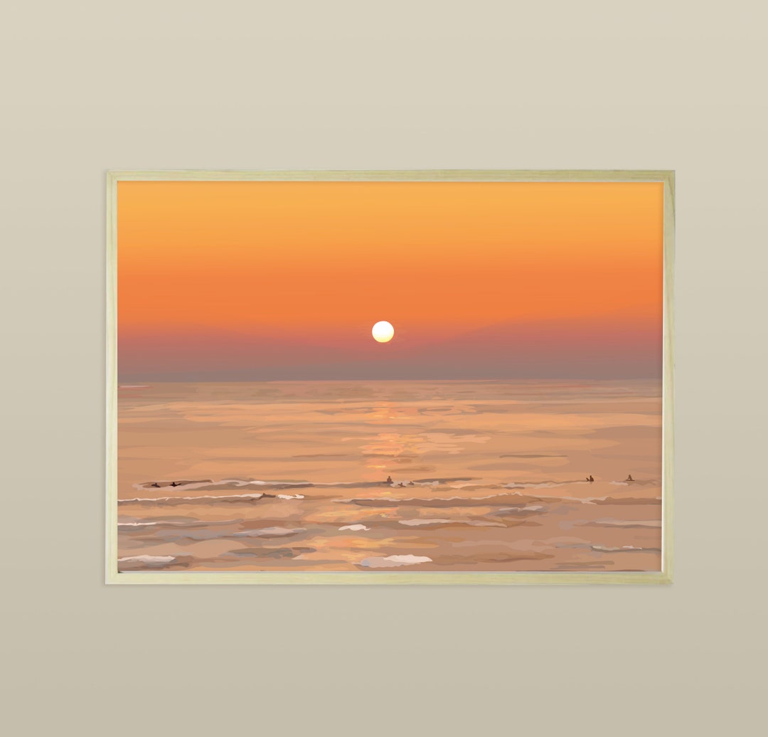 Setting Sun Poster by Didouch Ocean & Surf Collection - Etsy