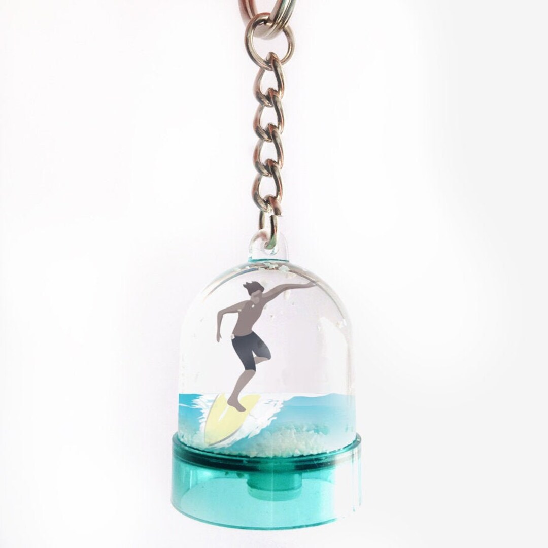 Double-sided Snowball Keychain of the Blond or Brown Surfer of Didouch ...