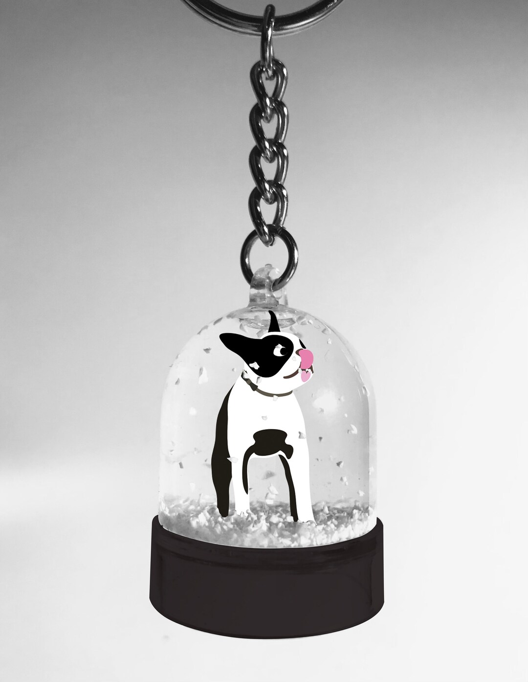 Snowball Key Ring Boston Terrier Didouch Dog - Etsy