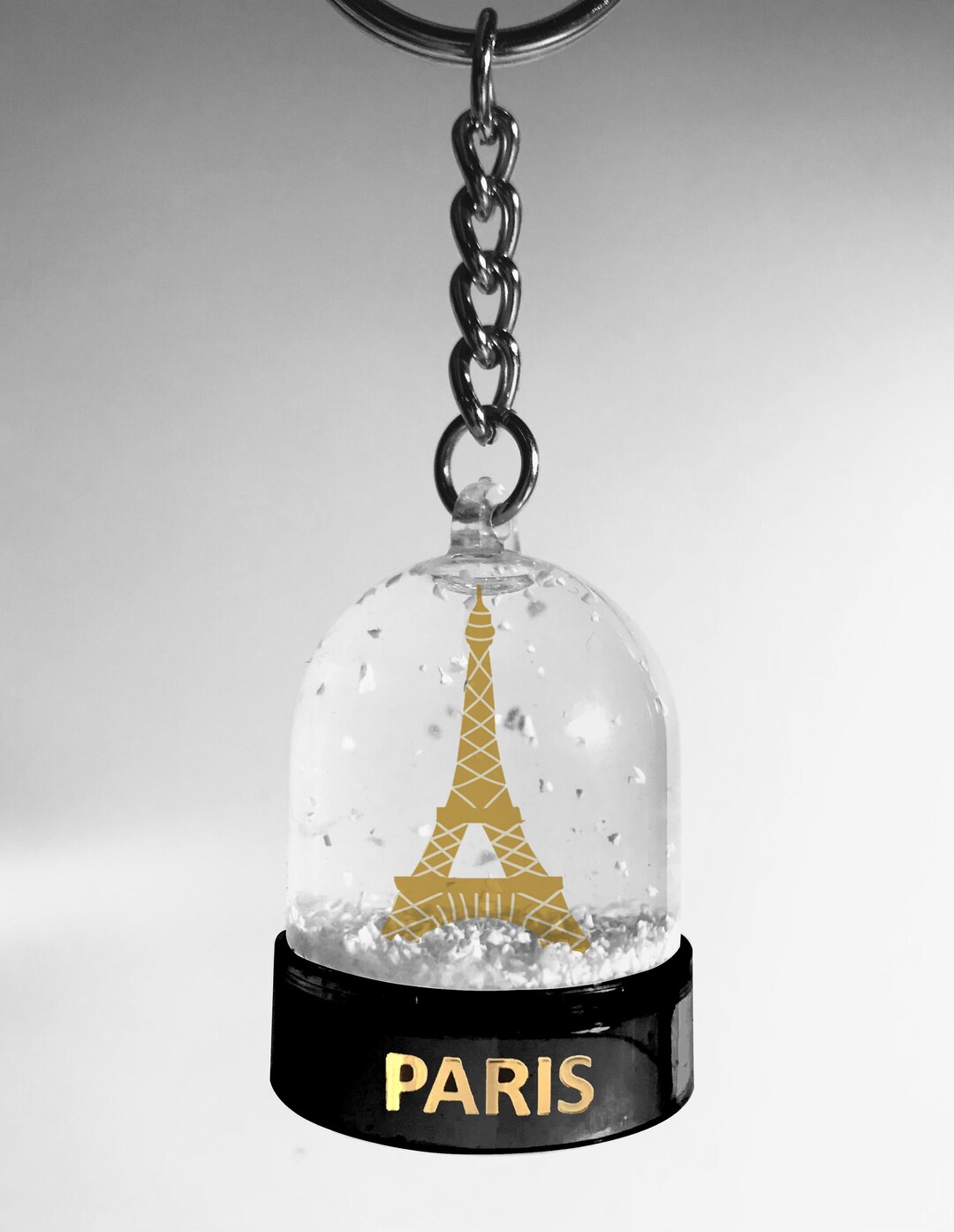 Paris Eiffel Tower Snow Globe Key Ring - Etsy