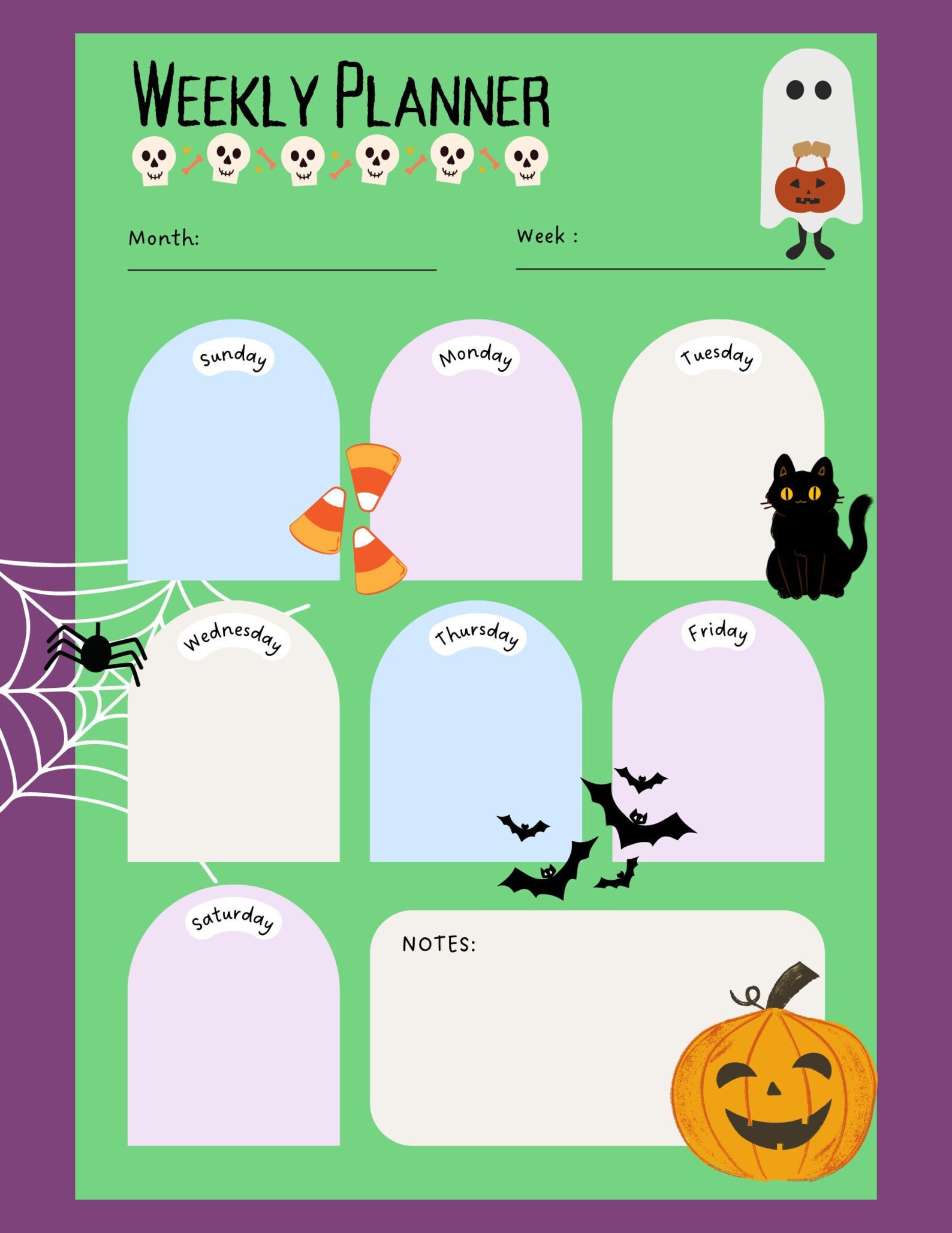 The Halloween Weekly Planner - Etsy