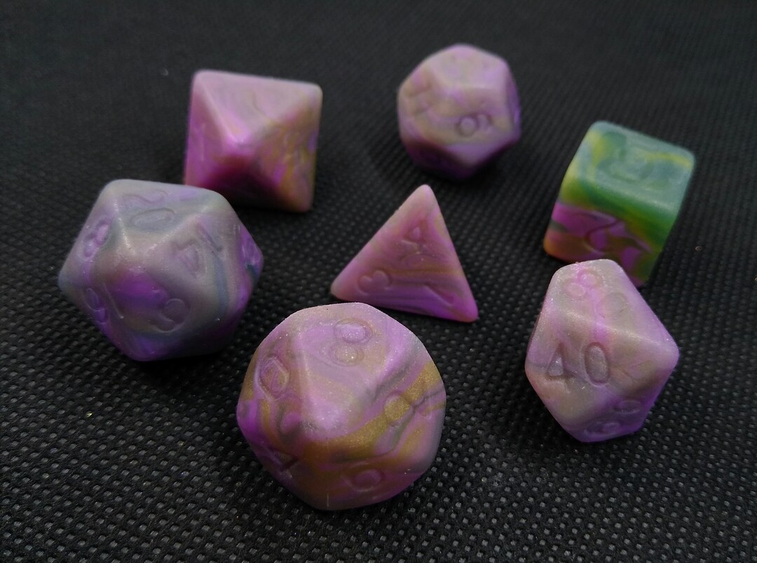 Squishy Dice Silicone 7pc. Dice Set muted Festival - Etsy