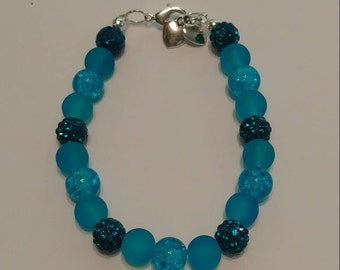 Blue beaded bracelet | Etsy