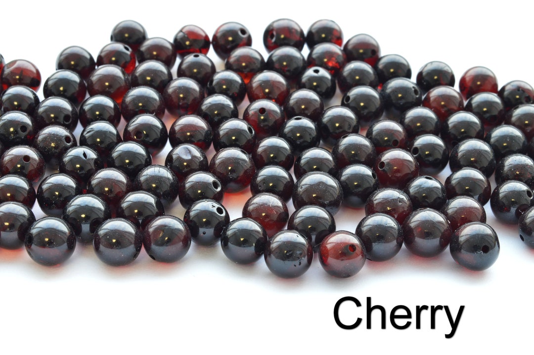 Loose Amber Round Beads. Natural Amber Beads Polished Gemstone, 6 Mm ...