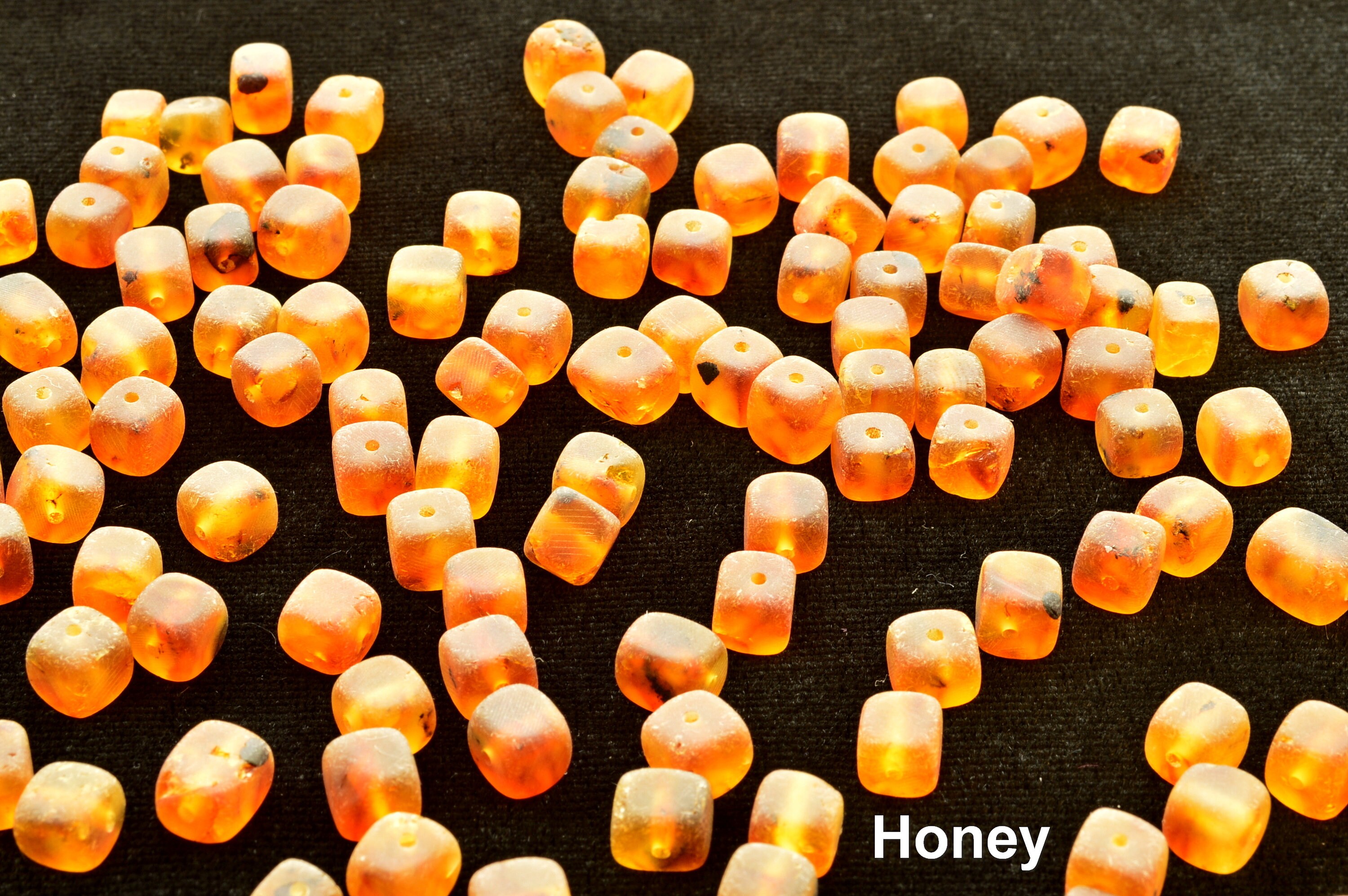 RAW Baltic Amber Beads CUBE Style Unpolished Stone Gemstone, 5-7 Mm ...