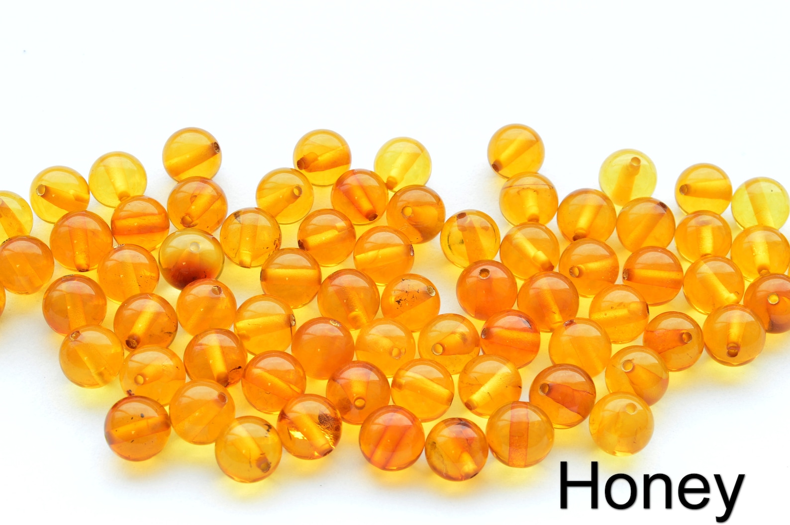 Natural Baltic Amber Beads Rounded Style Polished Stone Gemstone, 6 Mm ...