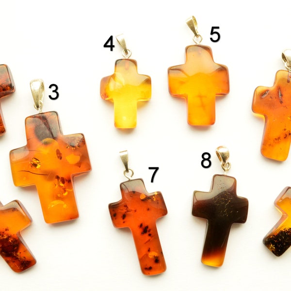 Amber Cross Pendant - Etsy